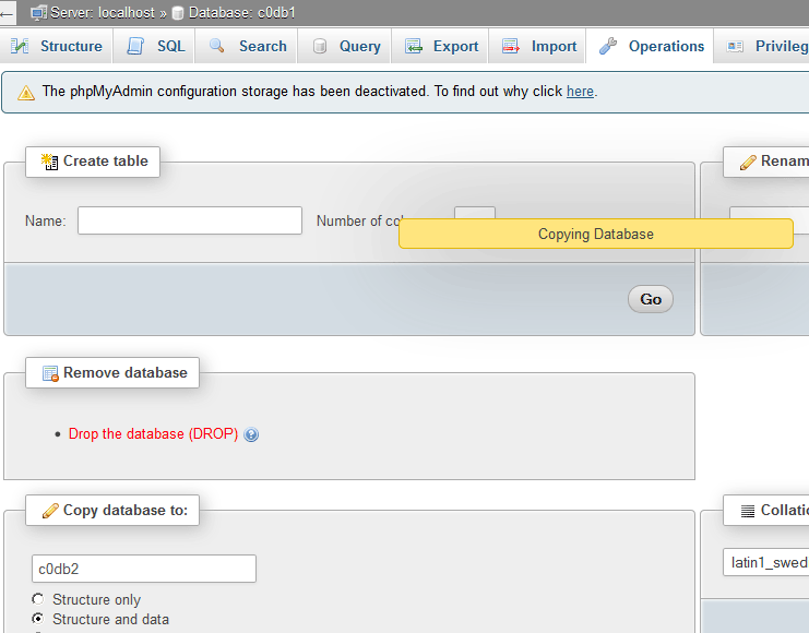 Kopieren einer MySQL-Datenbank auf demselben Server mit phpMyAdmin ...